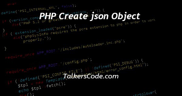 PHP Create Json Object