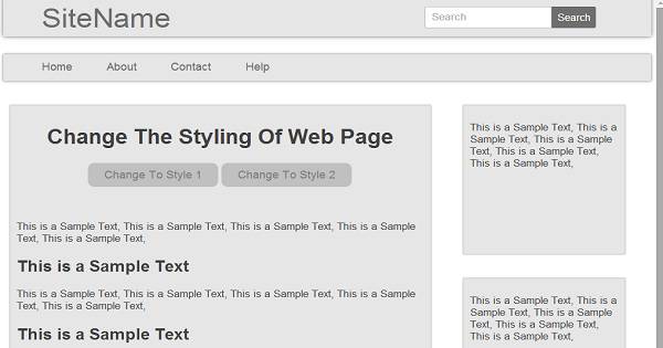 Demo Of Change The Design Of All Elements In A WebPage Using JavaScript ...
